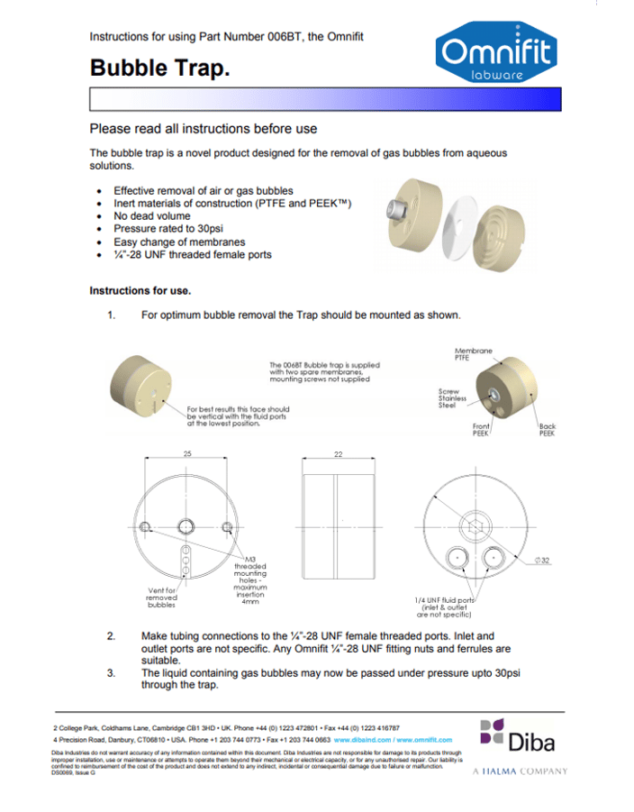 Bubble Trap - Manual