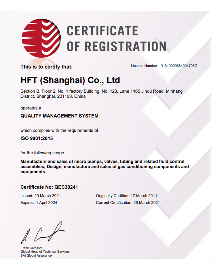 Shanghai, China - ISO 9001:2015 Certification