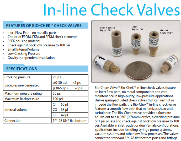 Bio-Chek Check Valve Brochure